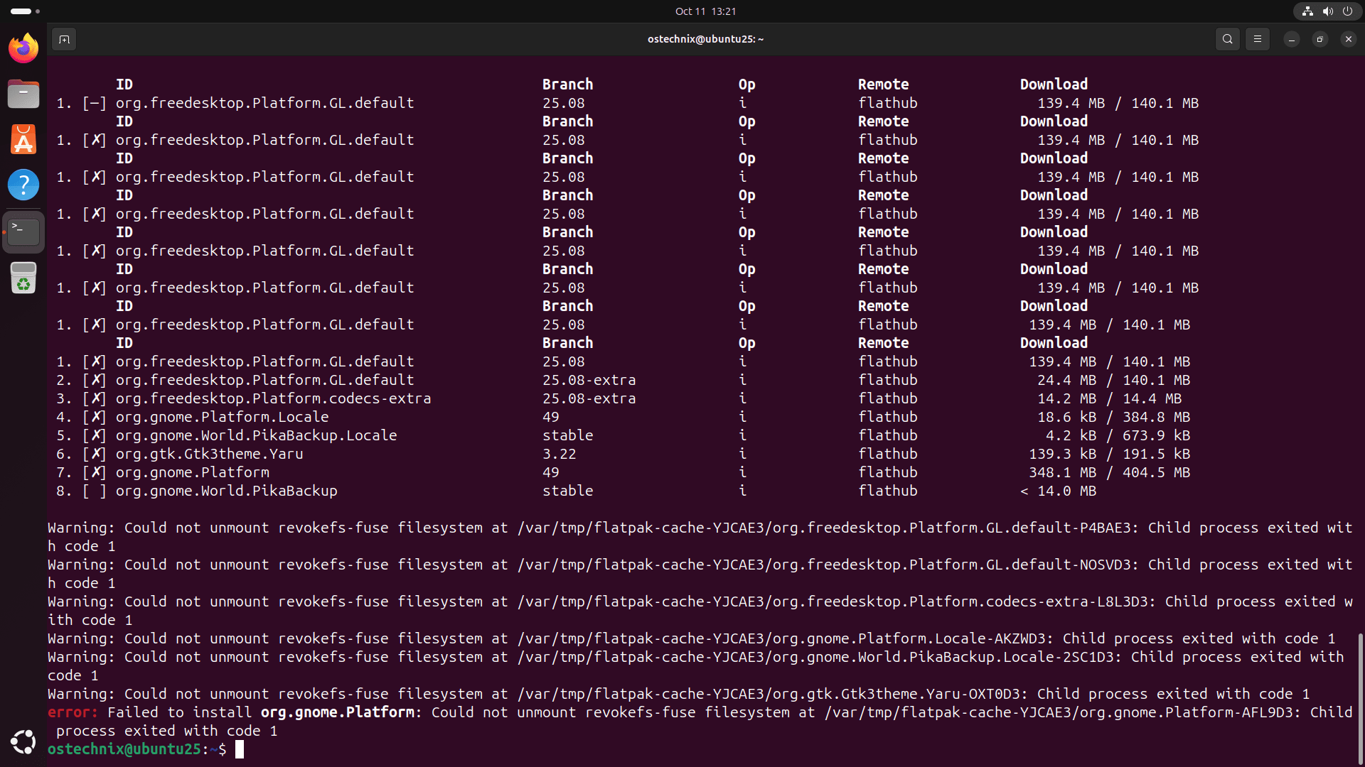 Fix Broken Flatpak Issue In Ubuntu 25.10 Questing Quokka - OSTechNix