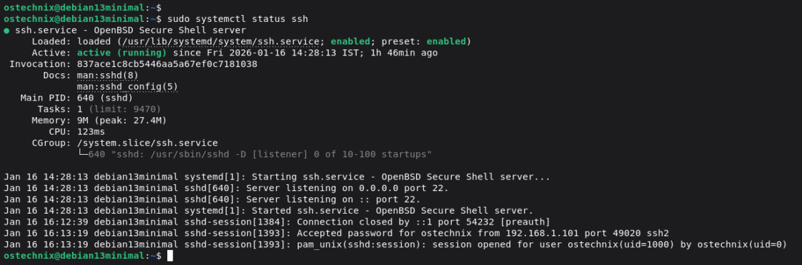 Set Up, Configure and Secure SSH on Debian 13 Linux - OSTechNix