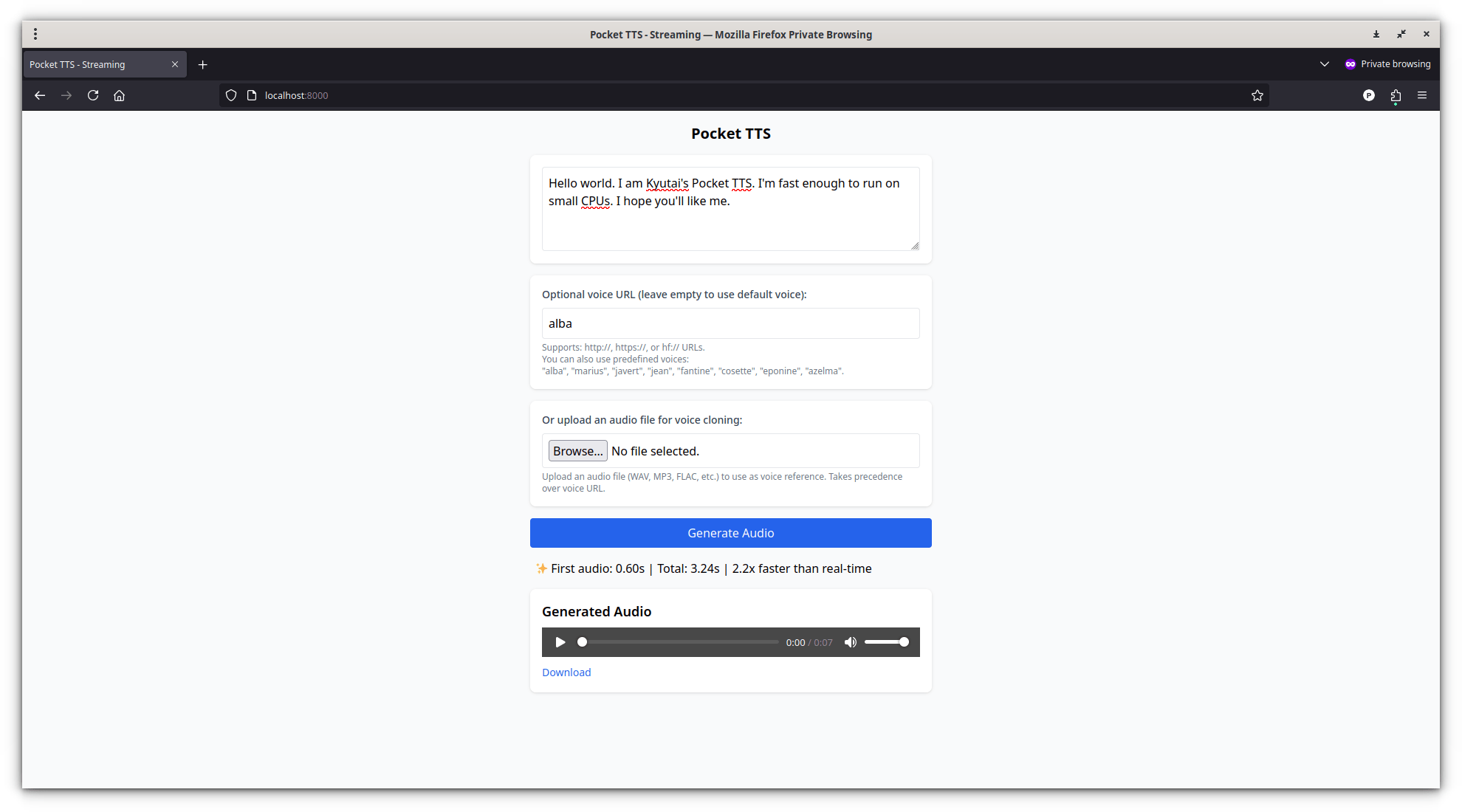 pocket tts local text to speech no gpu - OSTechNix