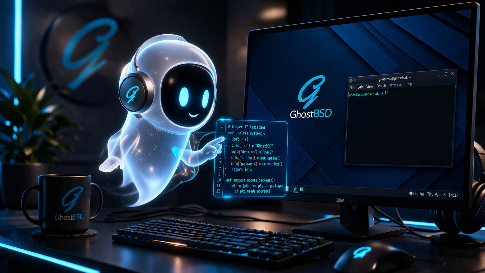 GhostBSD 27.1 to Introduce Claude-Powered Casper AI Assistant - OSTechNix